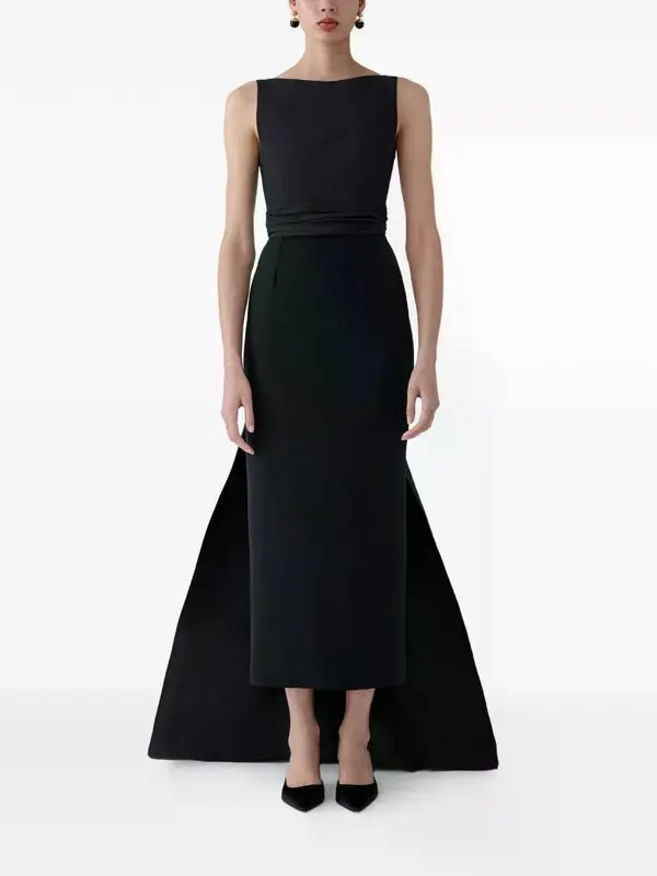 Carolina Herrera Silk Faille Column Gown With Detachable Bow Train