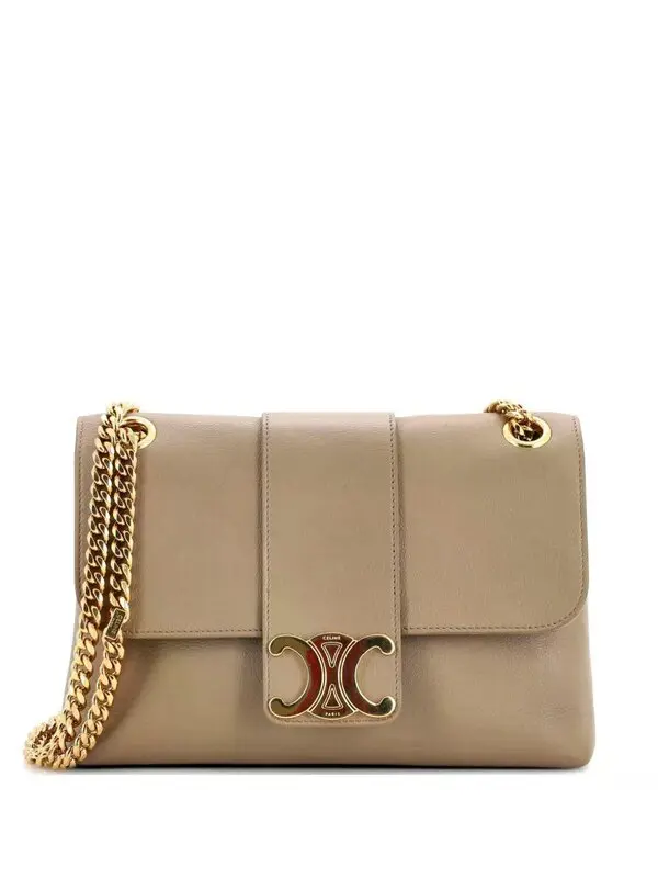 Celine Victoire Flap Leather Teen Shoulder Bag - Neutrals