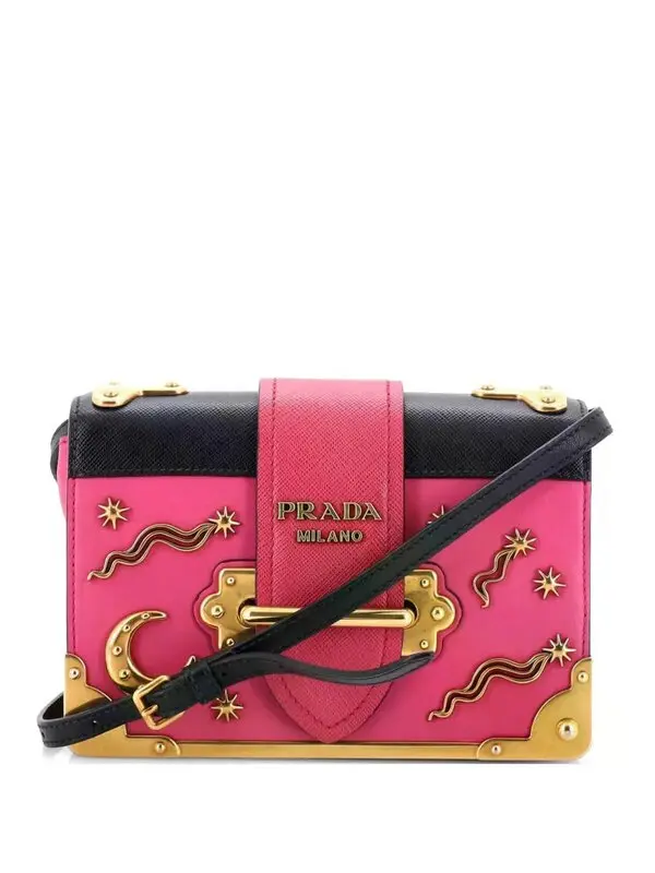 Prada Cahier Embellished Leather Small Crossbody Bag