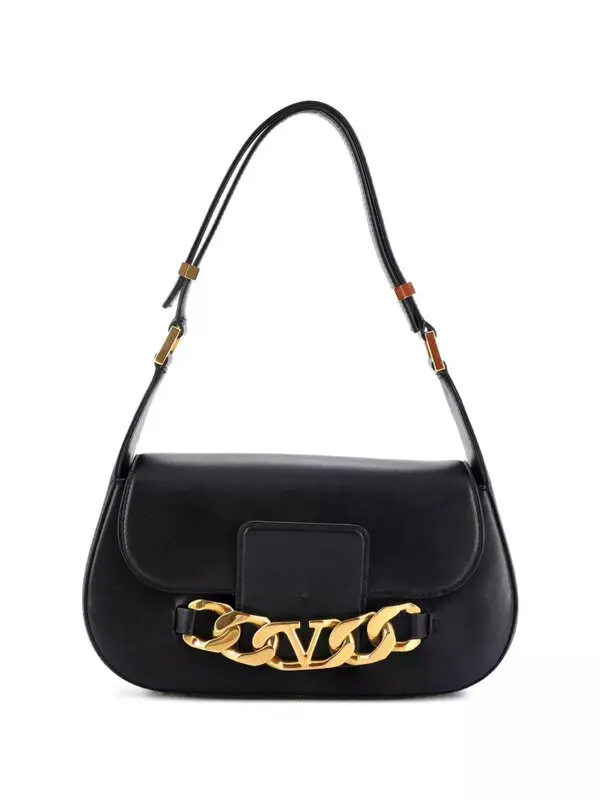 Valentino Garavani Vlogo Chain Flap Shoulder Bag - Black