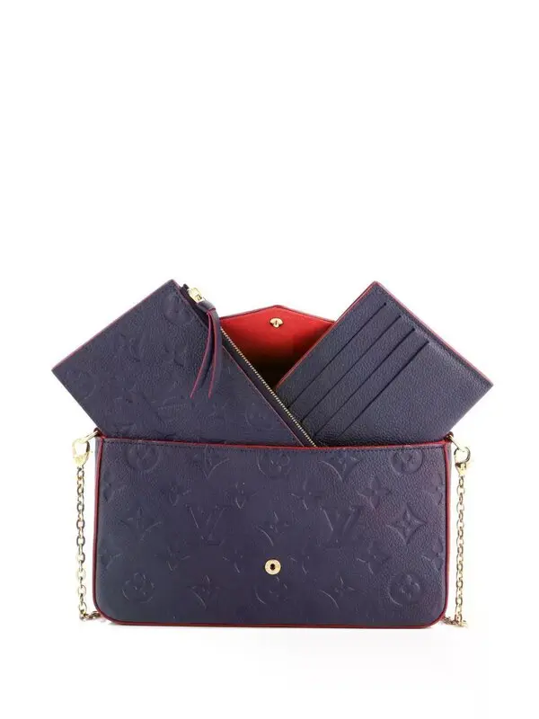 LOUIS VUITTON Felicie Pochette Monogram Empreinte Leather Bag - Blue