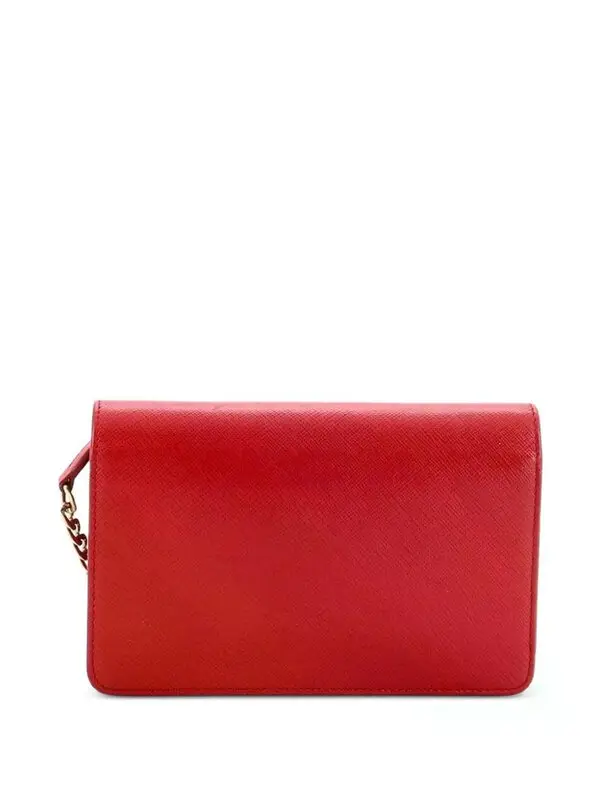 Prada Saffiano Leather Chain Wallet Crossbody Bag