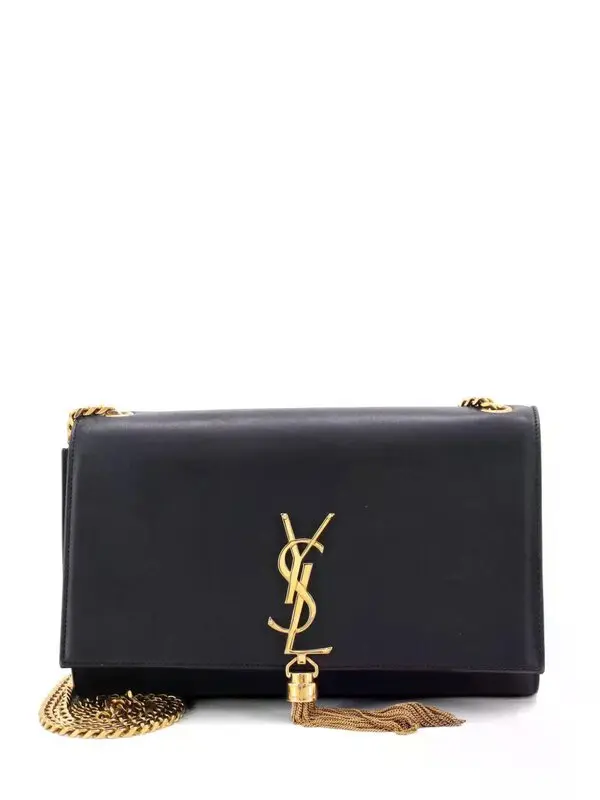 Saint Laurent Monogram Tassel Crossbody Bag - Black