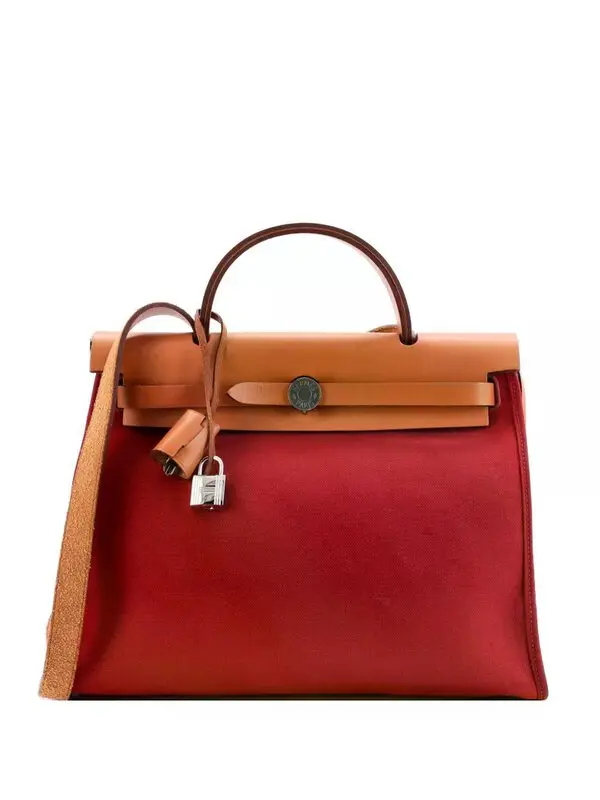 Hermès Herbag Zip Leather And Toile 31 Shoulder Bag