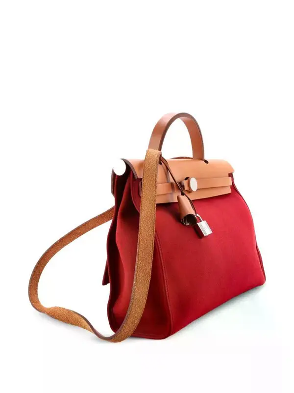 Hermès Herbag Zip Leather And Toile 31 Shoulder Bag