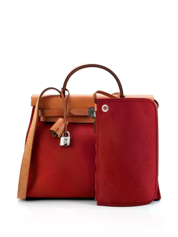 Hermès Herbag Zip Leather And Toile 31 Shoulder Bag