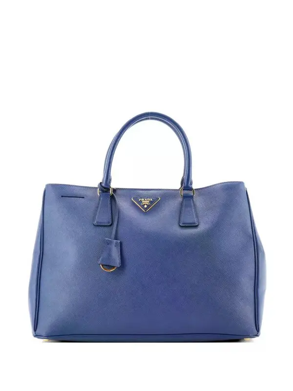 Prada Saffiano Leather North South Tote Bag - Blue