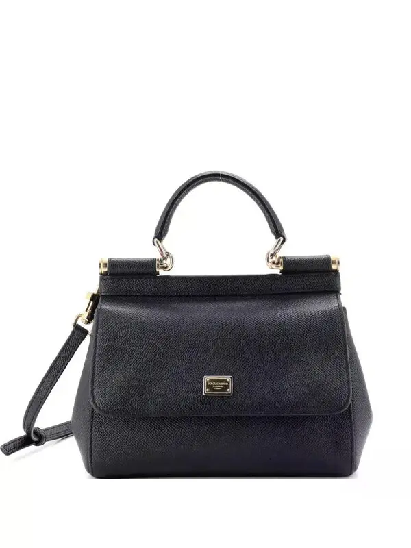 Dolce & Gabbana Miss Sicily Leather Small Satchel Bag - Black
