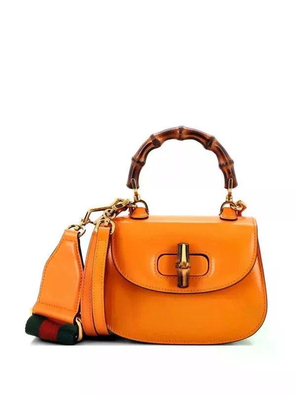 Gucci Bamboo 1947 Top Handle Bag Mini Shoulder Bag - Orange