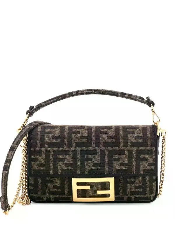 Fendi Zucca Canvas Mini Baguette Crossbody Bag - Brown
