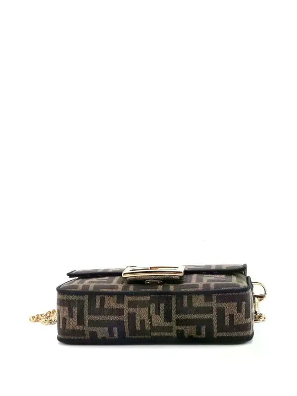 Fendi Zucca Canvas Mini Baguette Crossbody Bag - Brown