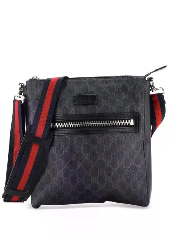 Gucci Gg Coated Canvas Medium Messenger Bag - Black