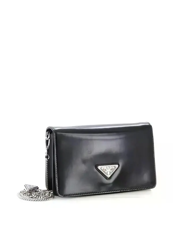 Prada Brushed Leather Chain Flap Bag