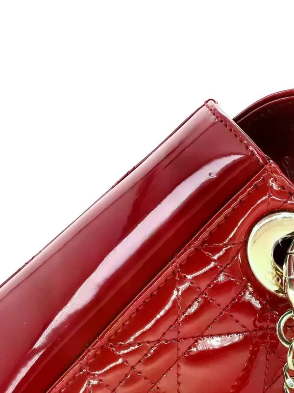 Dior Lady Chain Bag Cannage Quilt Mini Satchel - Red