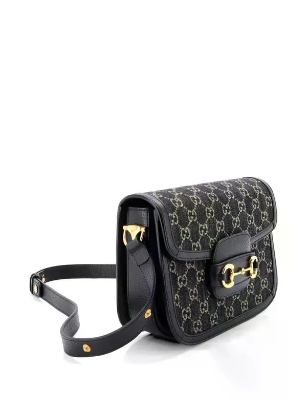 Gucci Horsebit 1955 Gg Denim Small Shoulder Bag