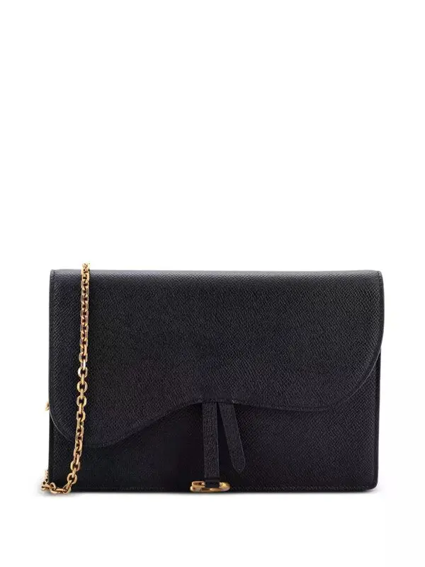 Dior Saddle Chain Leather Clutch Bag