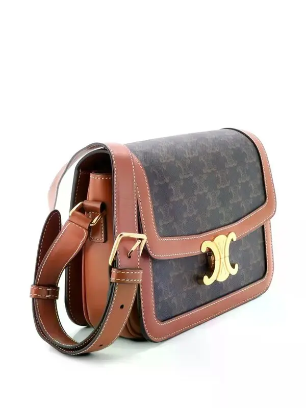 Celine Triomphe Medium Shoulder Bag In Coated Canvas
