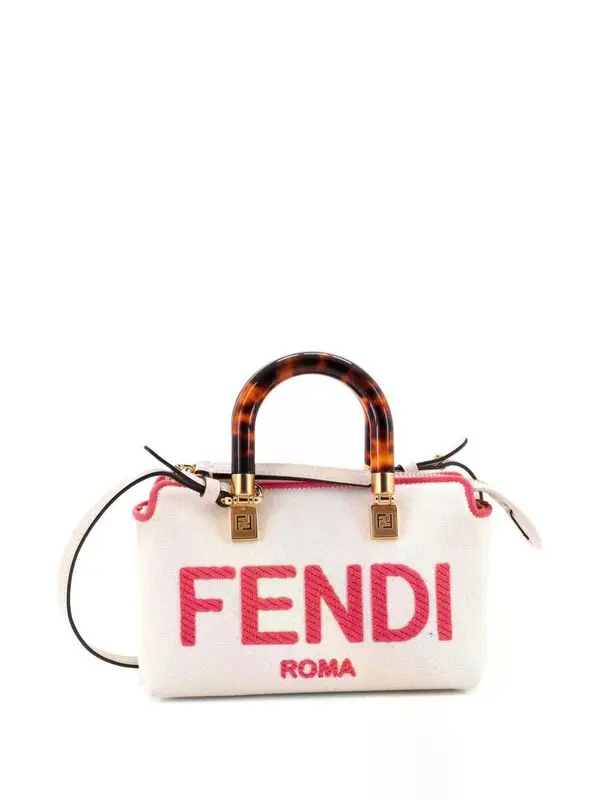 Fendi Embroidered Canvas Mini Satchel - Pink