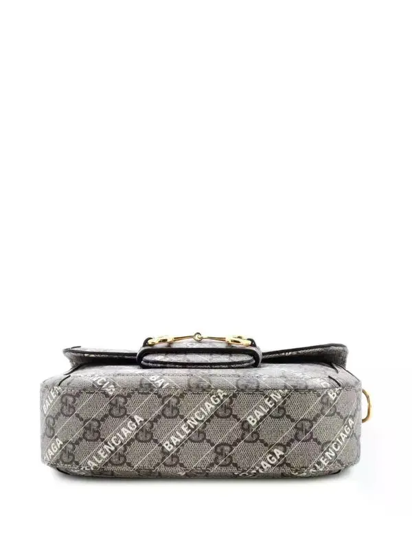 Gucci X Balenciaga The Hacker Project 1955 Horsebit Gg Coated Canvas Small Shoulder Bag - Brown