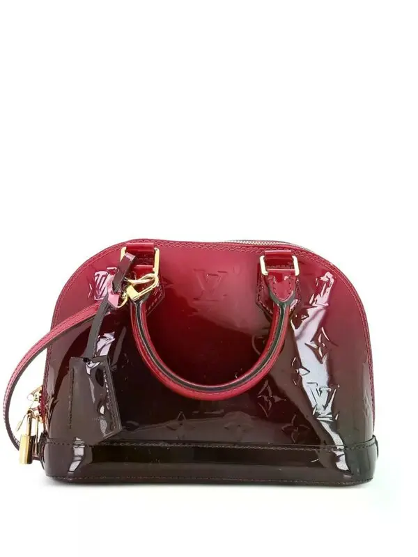 LOUIS VUITTON Alma Handbag Monogram Vernis Bb Satchel - Purple