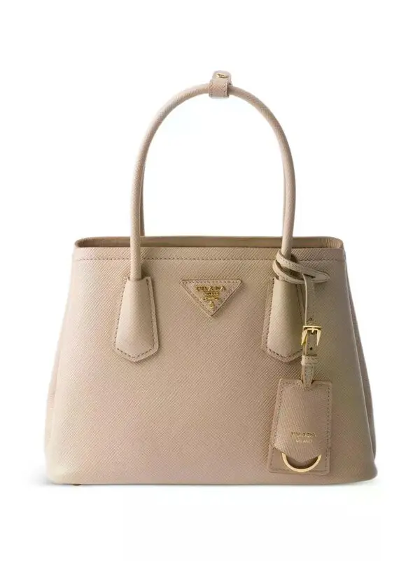 Prada Double Small Saffiano Leather Bag - Neutrals