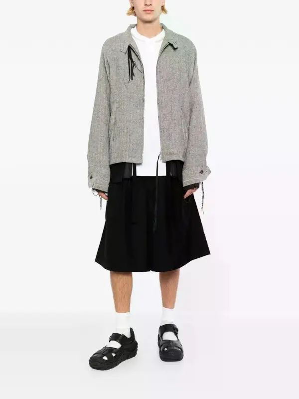 MIDORIKAWA Frayed Zip-up Shirt Jacket