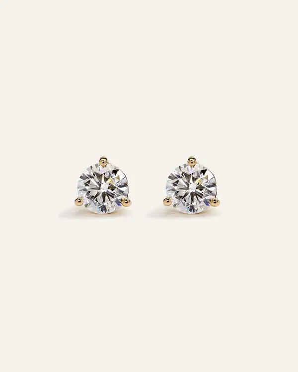 Quince 14k Gold Lab Grown Diamond Martini Stud Earrings 2.5ctw - Yellow Gold