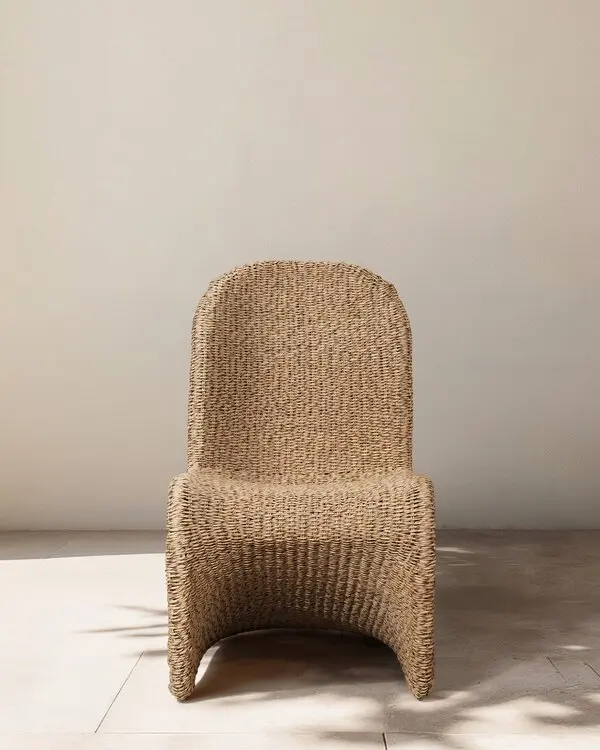 Quince Curved All-weather Wicker Indoor/outdoor Dining Chair - Natural