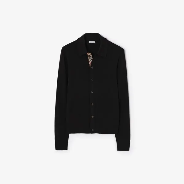 Burberry Wool Cardigan With Check Detail
