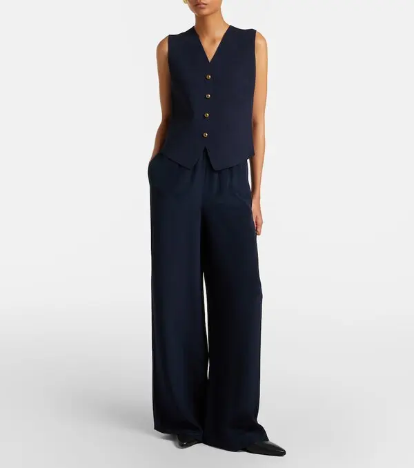 Max Mara Volonta Silk Palazzo Pants - Blue