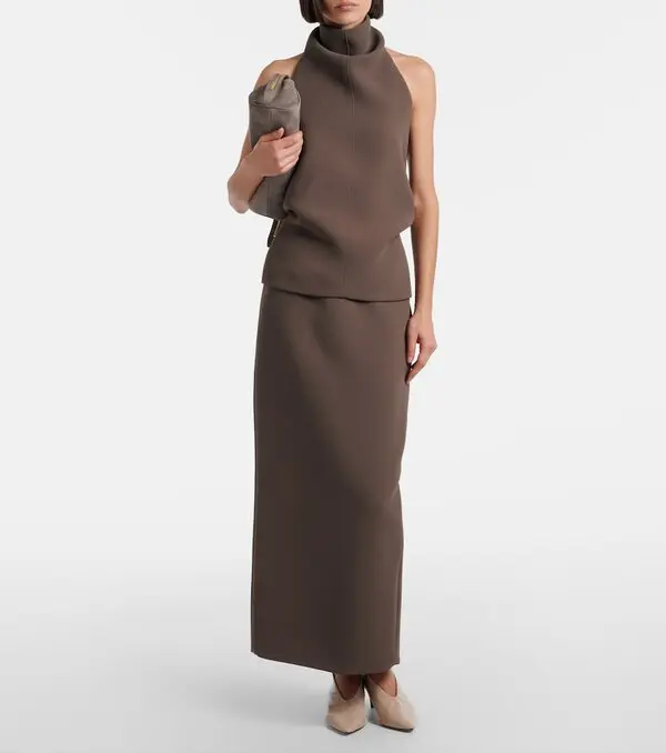 Khaite Rone Halterneck Top - Grey