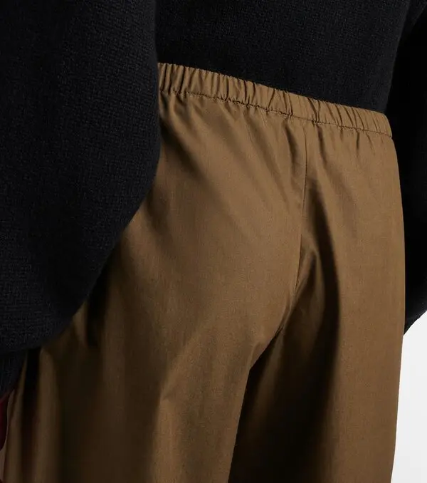 Khaite Roma Cotton Poplin Wide-leg Pants - Green