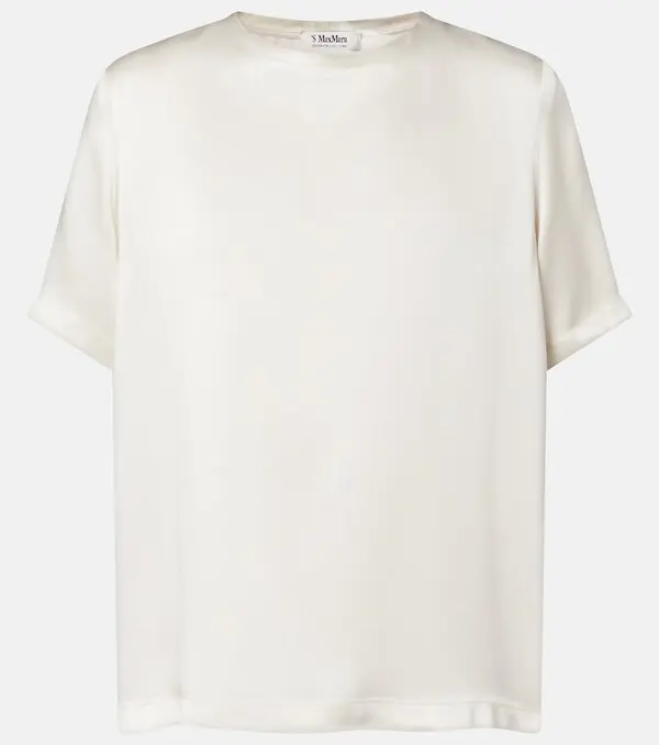 Max Mara Ivory Satin T-shirt - White