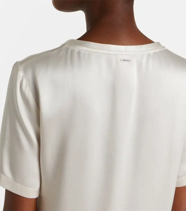 Max Mara Ivory Satin T-shirt - White
