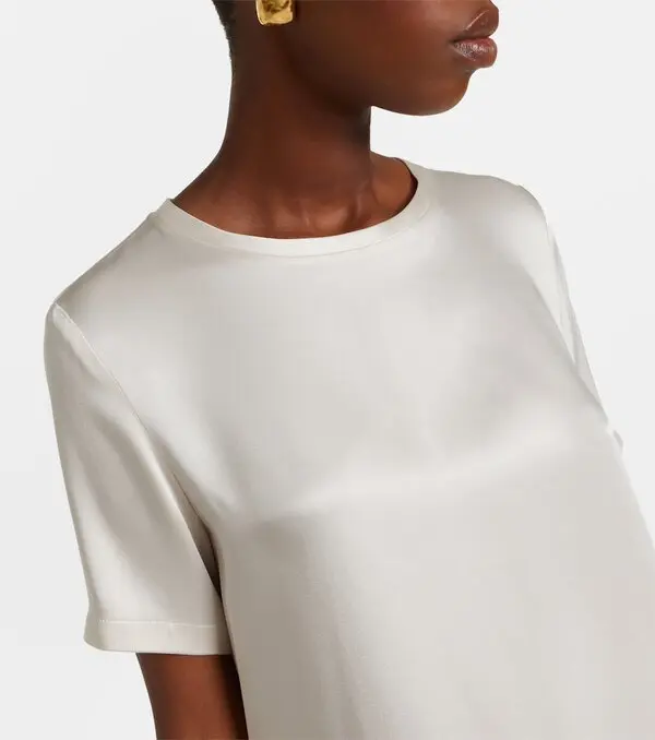 Max Mara Ivory Satin T-shirt - White