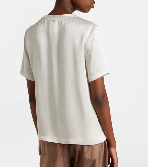 Max Mara Ivory Satin T-shirt - White