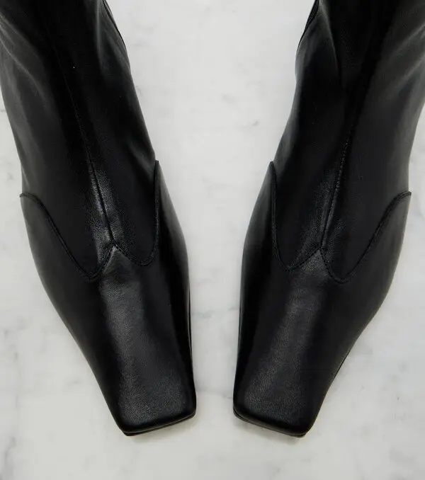 Khaite Nevada Leather Ankle Boots - Black