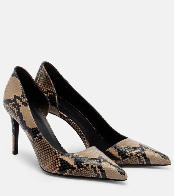 Khaite Jett Snake-effect Leather D'orsay Pumps - Beige