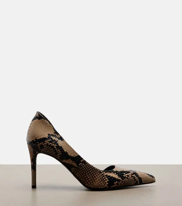Khaite Jett Snake-effect Leather D'orsay Pumps - Beige