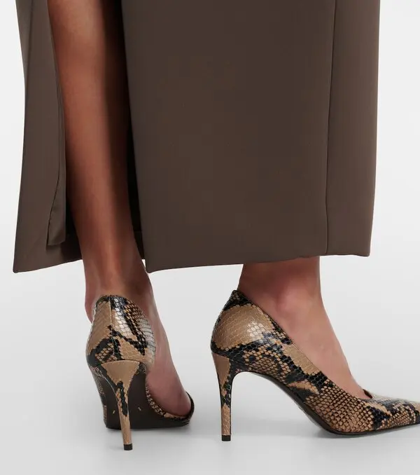 Khaite Jett Snake-effect Leather D'orsay Pumps - Beige
