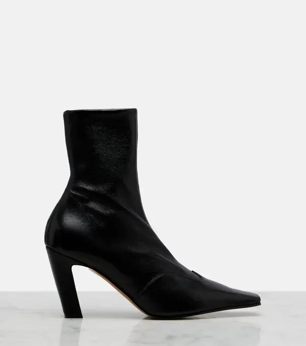 Khaite Nevada Leather Ankle Boots - Black