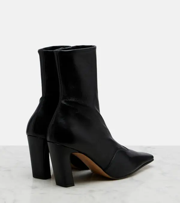 Khaite Nevada Leather Ankle Boots - Black