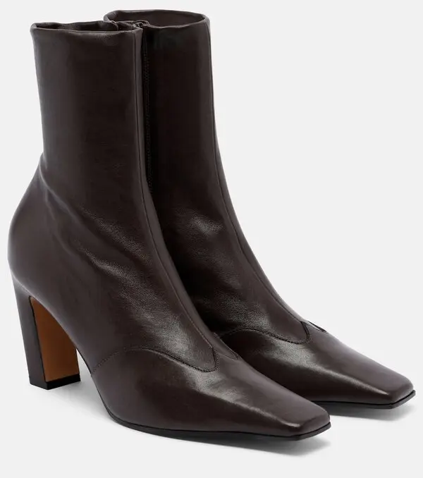 Khaite Nevada Leather Ankle Boots