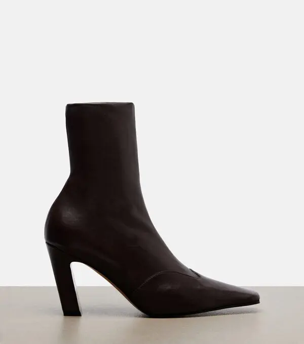 Khaite Nevada Leather Ankle Boots