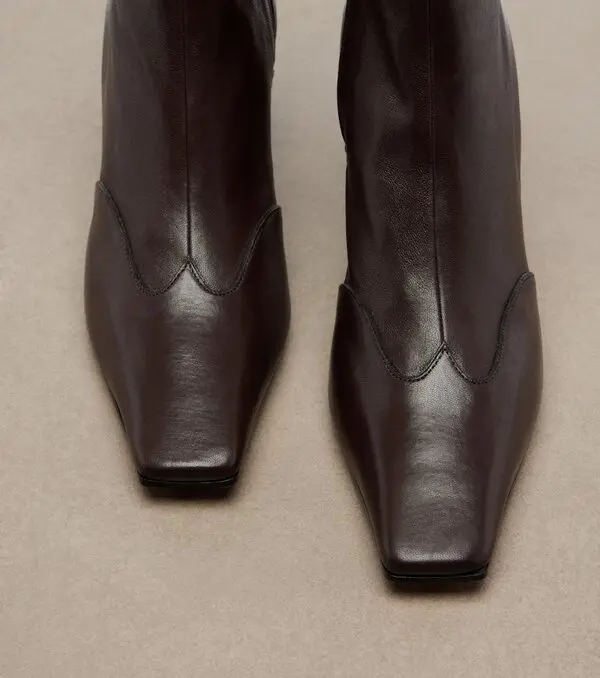 Khaite Nevada Leather Ankle Boots