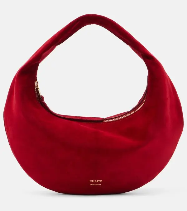 Khaite Olivia Mini Suede Top Handle Bag - Red