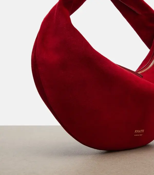 Khaite Olivia Mini Suede Top Handle Bag - Red