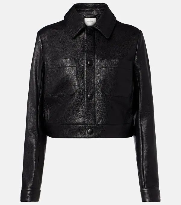 FRAME The Small Leather Jacket - Black