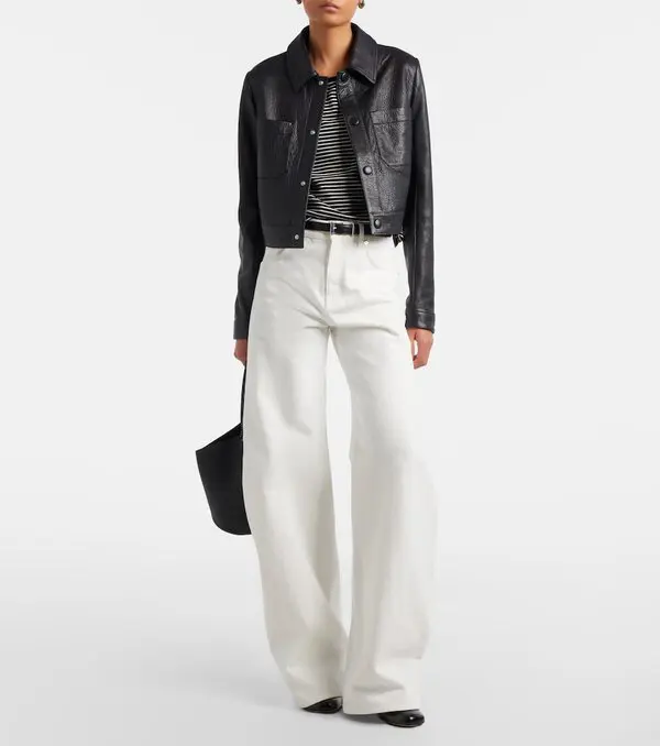 FRAME The Small Leather Jacket - Black