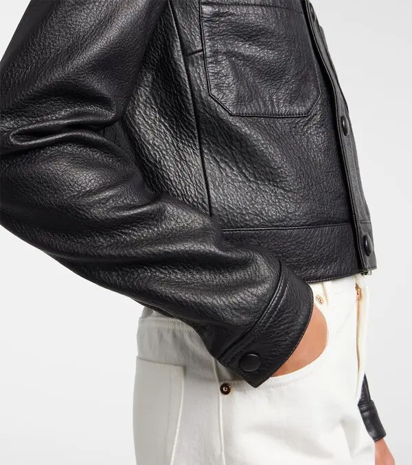 FRAME The Small Leather Jacket - Black